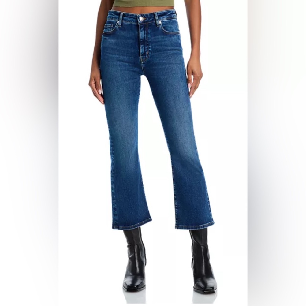 Frame Le Crop Mini Boot High Waisted Blue Jeans - Gem